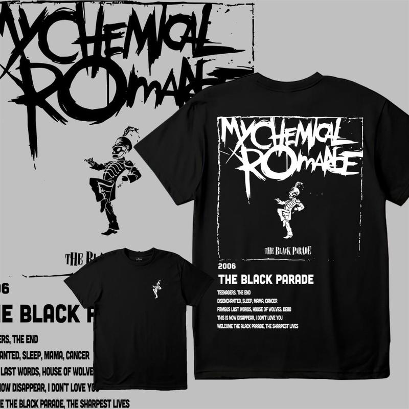 【COD】My Chemical Romance Band Unisex Tshirt perarakan hitam dicetak ...