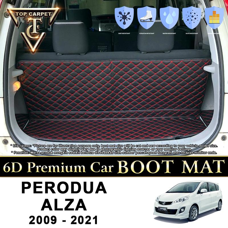 Top Carpet PERODUA ALZA ( 2009 - 2021 ) Car Boot Mat PU Leather ...