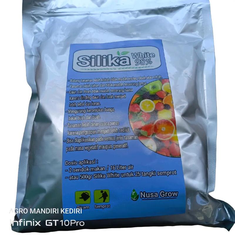 Pupuk Silika Murni SILIKA 98% 500gr spesialis daun tanaman, mengurangi ...