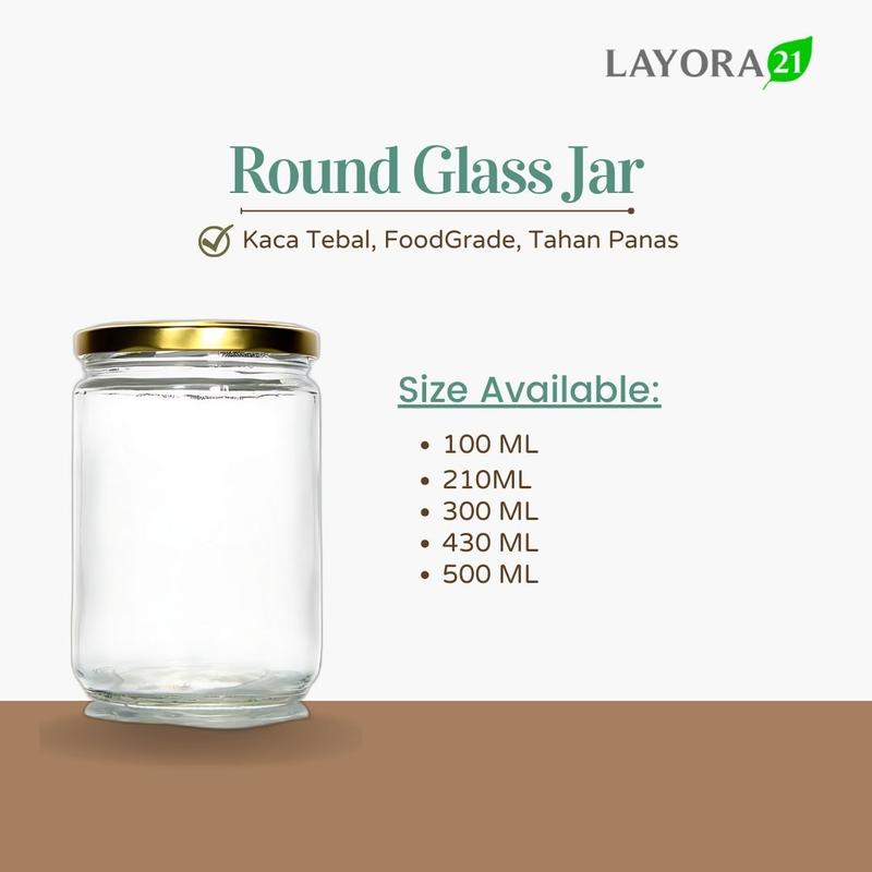 Layora21 Toples Kaca Bulat / Round Glass Jar 300ml 100ml (P016) - Shop ...