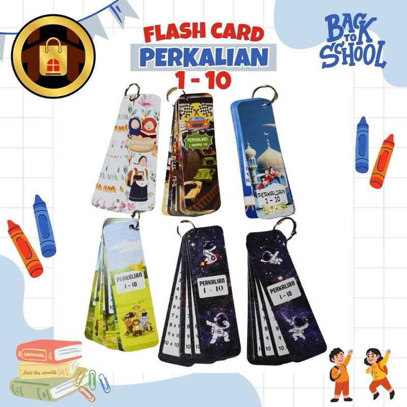 Flash Card Tabel Perkalian 1 sampai 10 untuk Anak-anak Toys Belajar ...