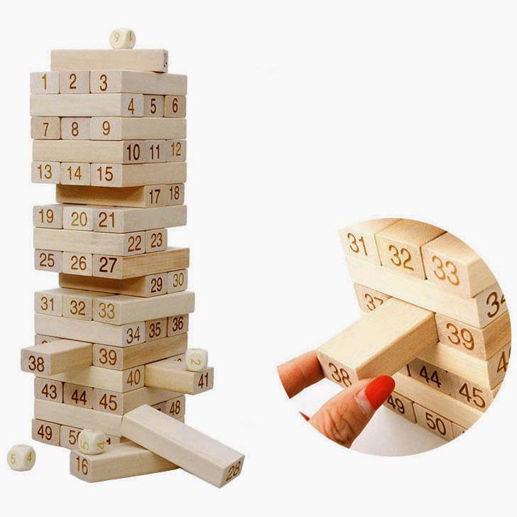 Permainan Jenga Uno Stako Kayu 51 Balok - Shop | Tokopedia