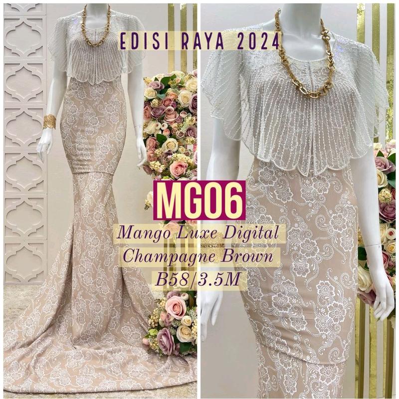 Open Meter Kain Pasang Mango Luxe Digital Printed Silk - TikTok Shop ...