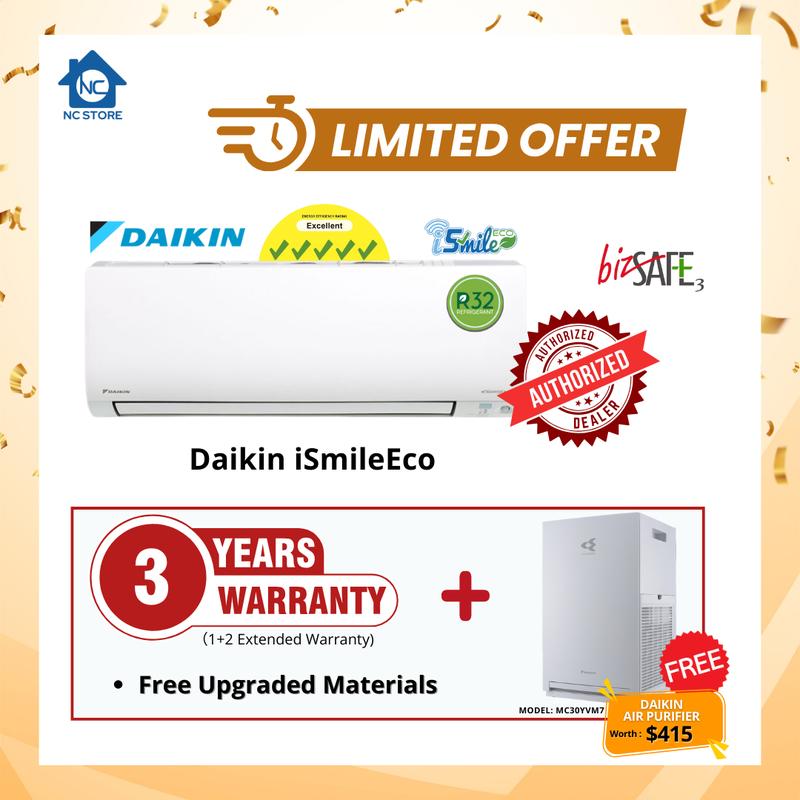 Daikin System 2 ISMILE ECO SERIES R32 5 Ticks - TikTok Shop Singapore
