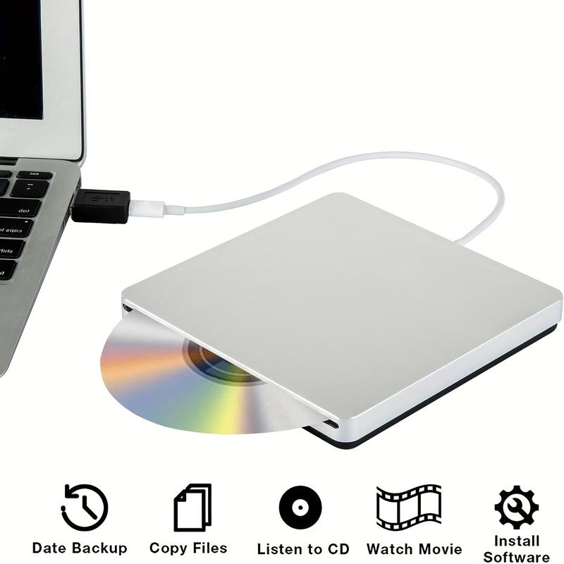 Pemacu CD DVD Luaran, Pembakar / Penulis CD DVD USB C, Reka Bentuk ...