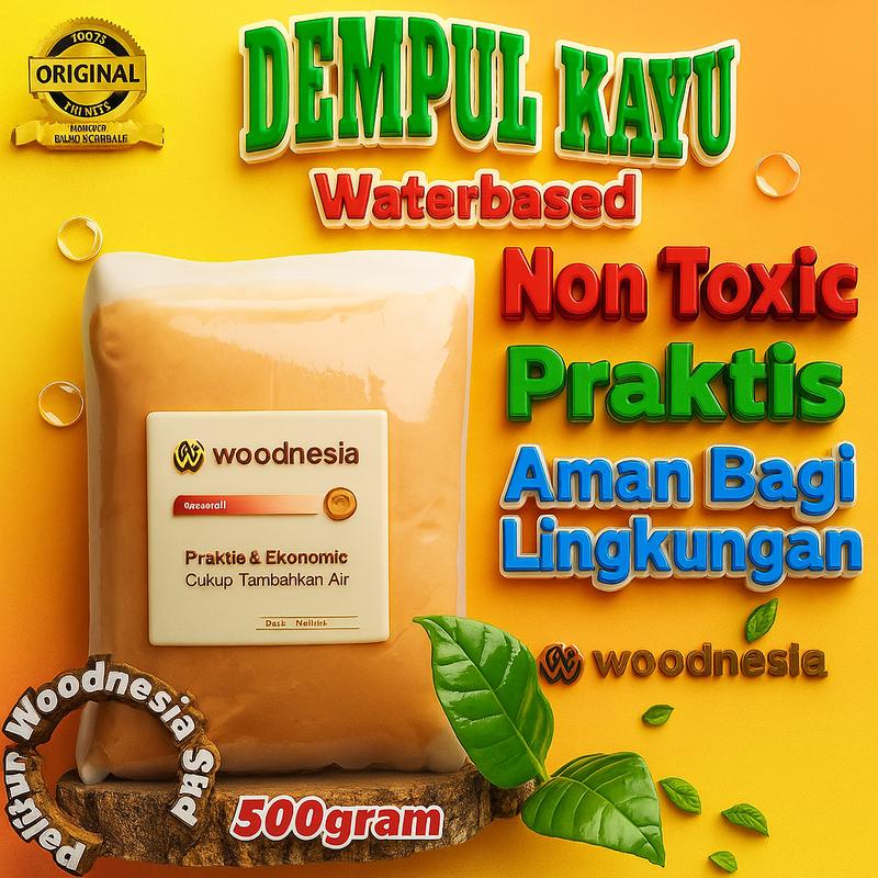 Woodnesia Dempul Kayu 500 gram Campui Air Water Based Kayu Jati Mahoni ...