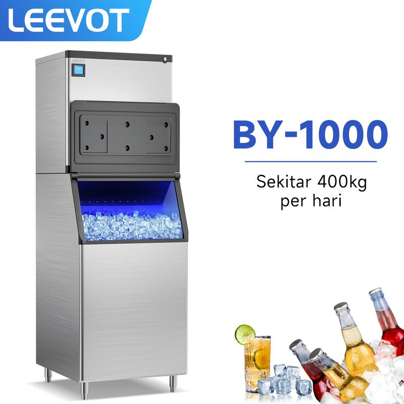 Leevot Mesin es batu Commercial Ice Maker 400KG/24JAM Mesin Pembuat Es ...