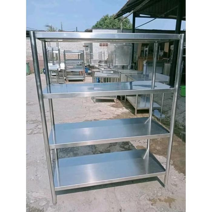 Jual Rak 4 susun stainless steel 201 - rak peniris MBG - rak solid mbg ...