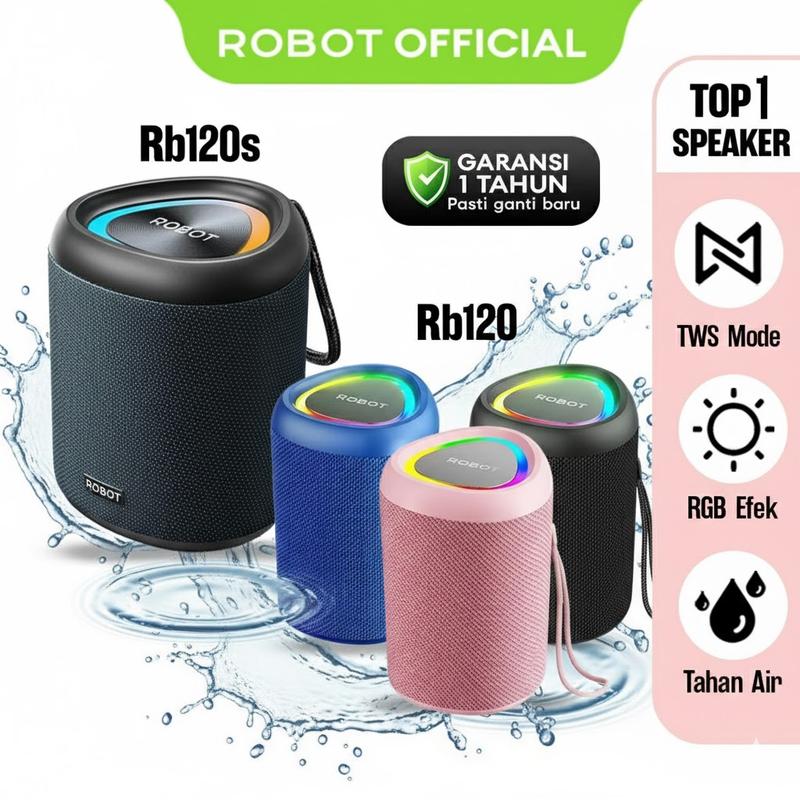 [Flash Sale] ROBOT RB120 dan RB120S Speaker Bluetooth 6.0 15W UltraBass ...