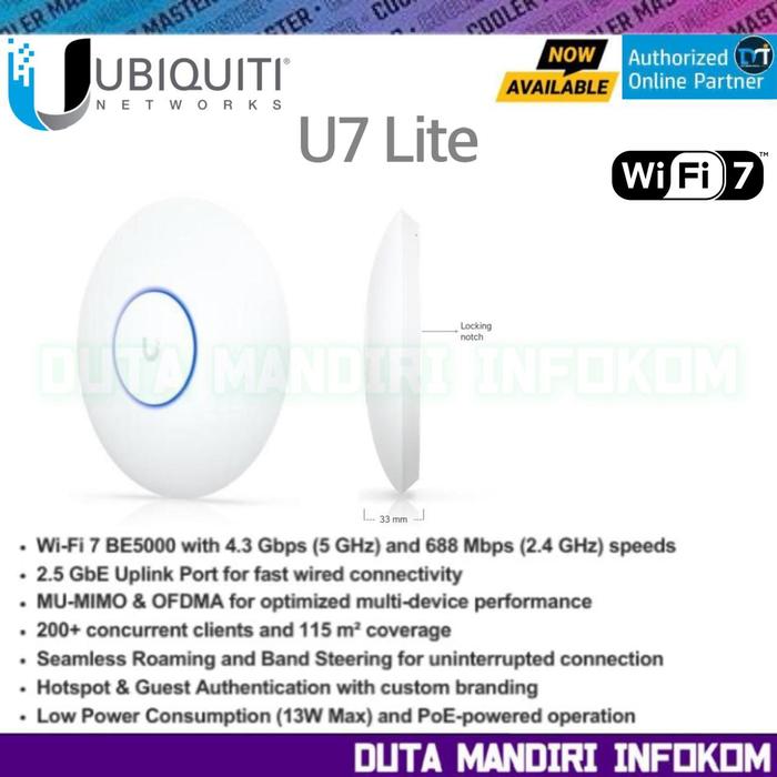 Promo UBIQUITI UNIFI U7 Lite - Ceiling-Mounted WiFi 7 Dual Band Access ...