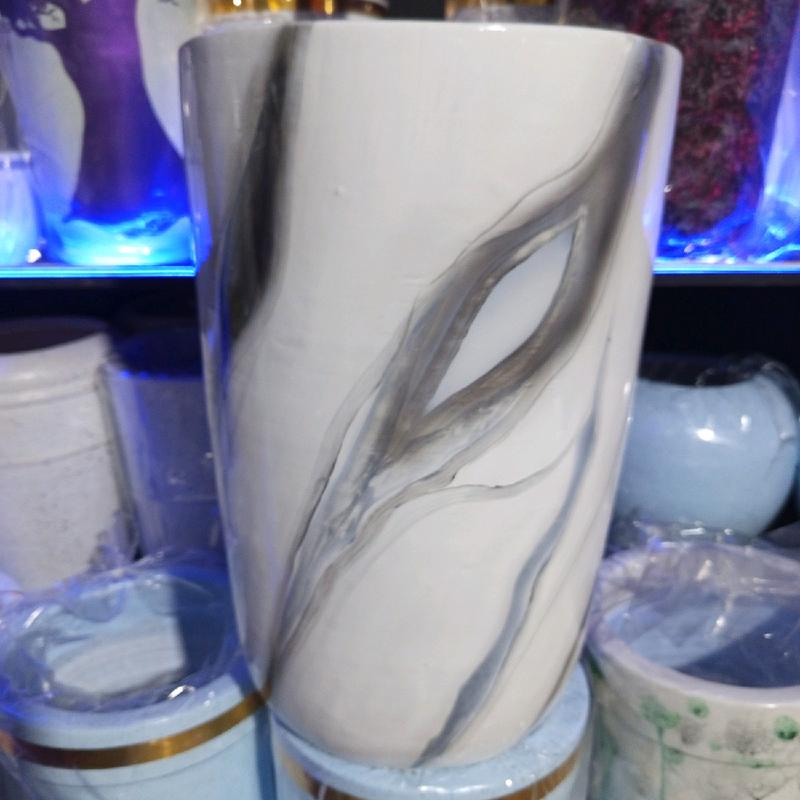 vas bunga tembikar motof marmer indor outdoor - Shop | Tokopedia