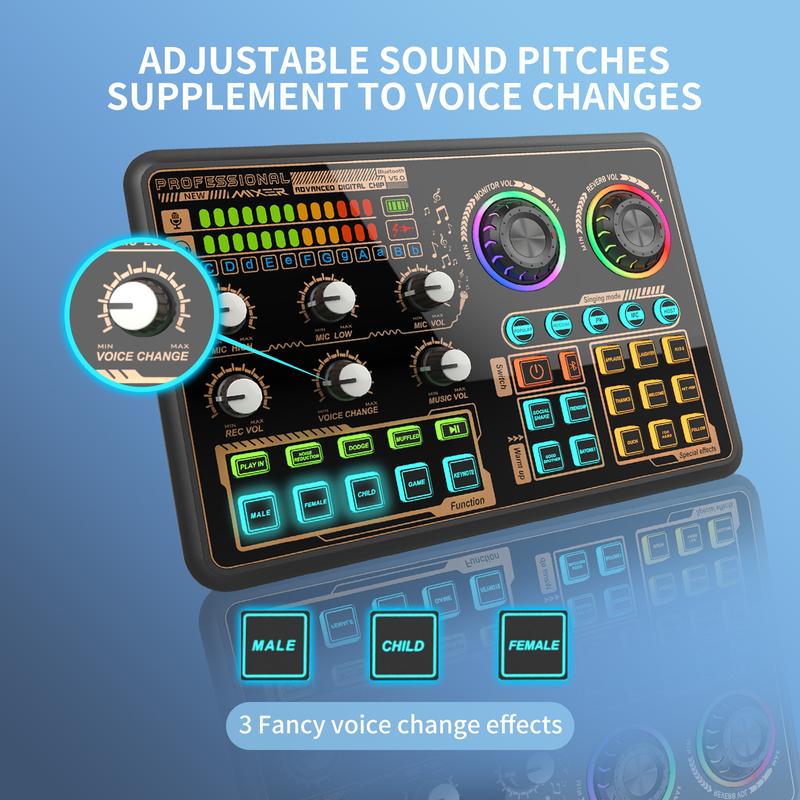 Hosabely SK600 Audio Live Sound Card: Provides 13 kinds of warm-up ...