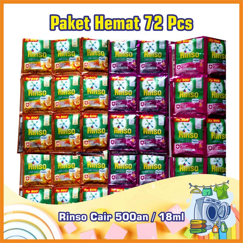 Rinso Cair 18ml Kemasan 500an Paket Hemat 72 pcs Cairan - Shop | Tokopedia
