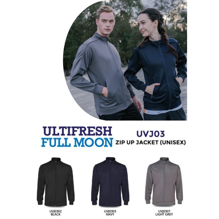 Ultifresh Full Moon Zip Up Jacket Unisex Jaket Lelaki Anti-Bacterial ...