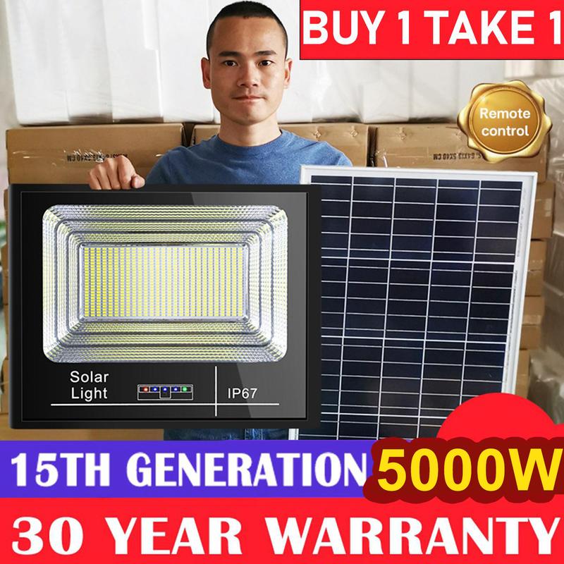 【Buy 1 Take 1 】 solar flood light 5000W outdoor waterproof IP67 ...