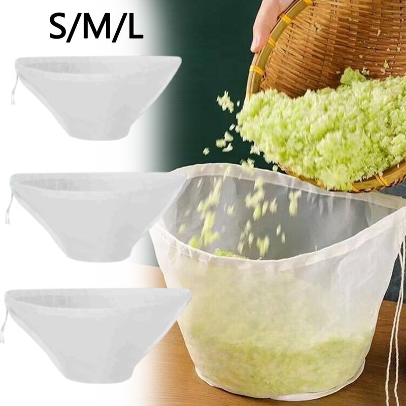 Fashion Nylon Filter Bags Reusable Anti-blocking Filtration Drawstring ...