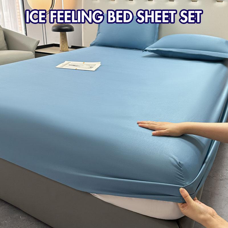 solid color ice silk bed hat single piece，comfortable and breathable ...
