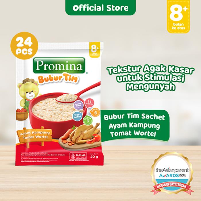Promo 24 PCS - Promina Bubur Tim 8+ Ayam Kampung Tomat Wortel Sachet 20 ...