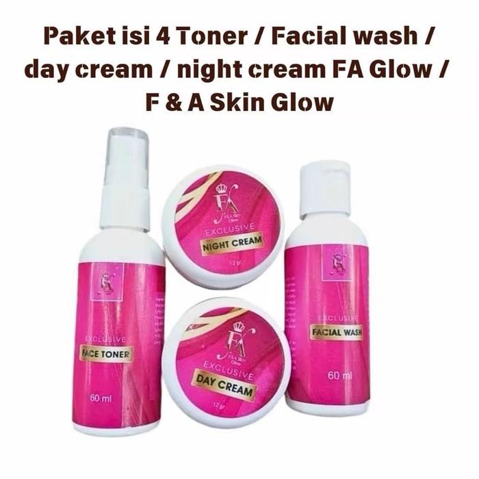 Jual Paket Skincare FA Glow / F & A Skin Glow isi Toner / Facial wash ...