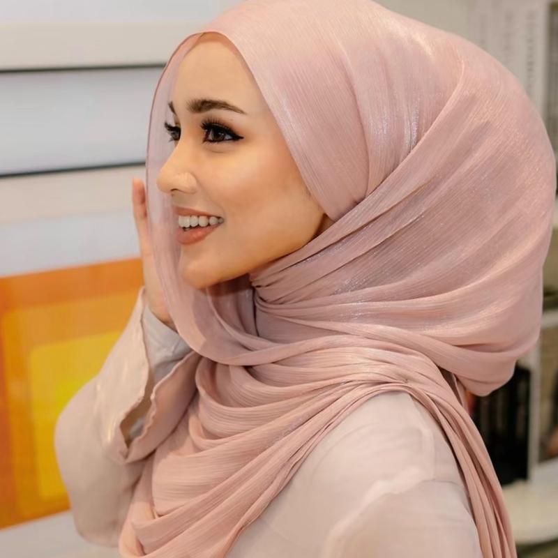 Shawl Silk Shimmering Flowy and Comfy Hijab - TikTok Shop Malaysia