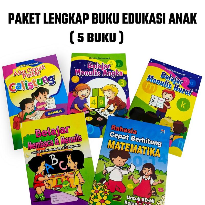 Paket Lengkap Buku Edukasi Anak: Belajar Calistung, Huruf, Angka ...