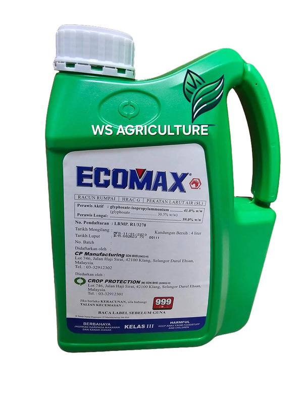 ECOMAX GLYPHOSATE 41% 4L RACUN LALANG, HERBICIDE, . Active Ingredients ...