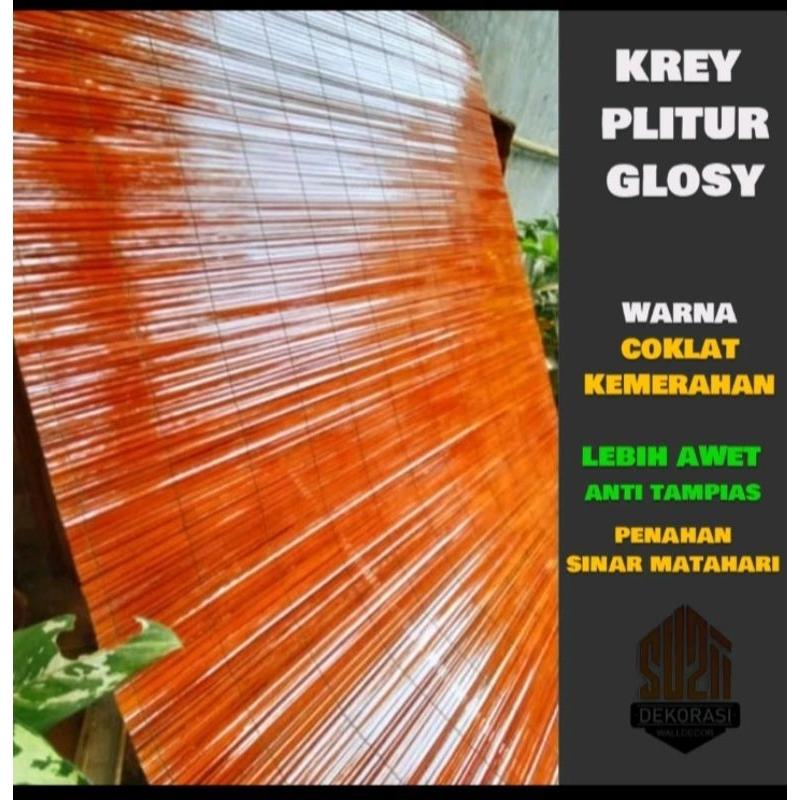 TIRAI KEREY BAMBU OUTDOOR PLITURE+VERNIS NATURAL SIZE 2x2 METER & FULL ...