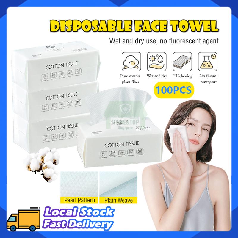 【SG Ready Stock】100Pcs/Pack Disposable Facial Tissues For Wet/Dry ...