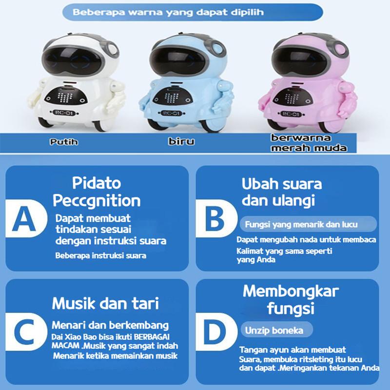 [Penjual Lokal] Pocket Emo Robot Talking Interactive Dialogue Voice ...