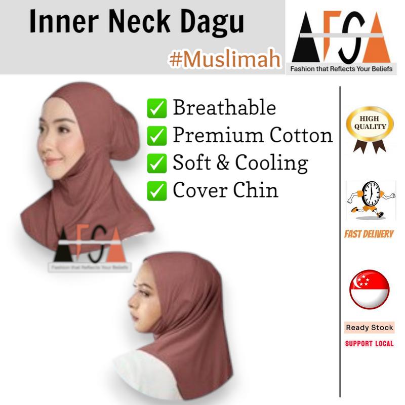 Inner Neck Dagu, Premium Cotton Inner Tudung Hijab, Breathable Ninja ...