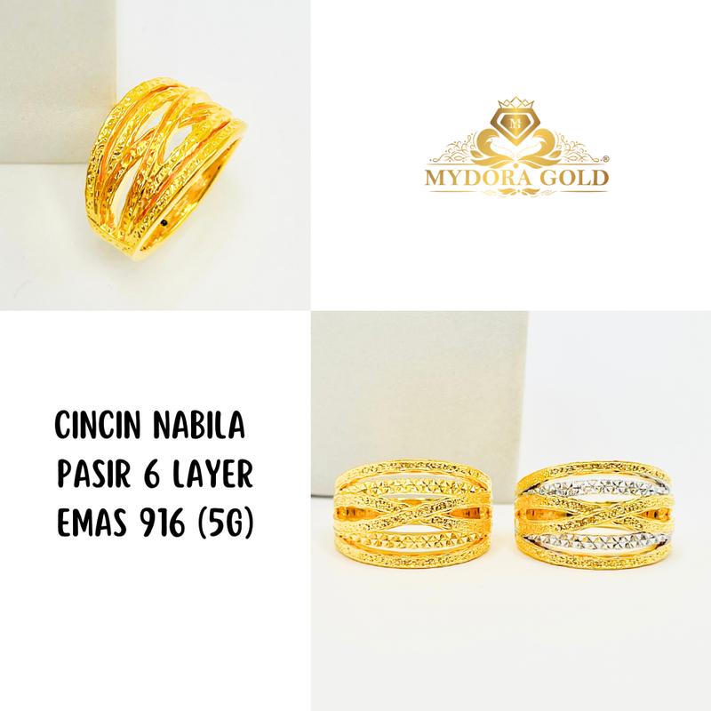MYDORA Cincin Nabila Pasir 6 Layer (5G) l EMAS 916/22K - TikTok Shop ...
