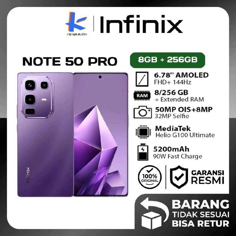 Khusus warna UNGU Infinix Note 50 Pro 8/256 GB Baru Garansi Resmi ...