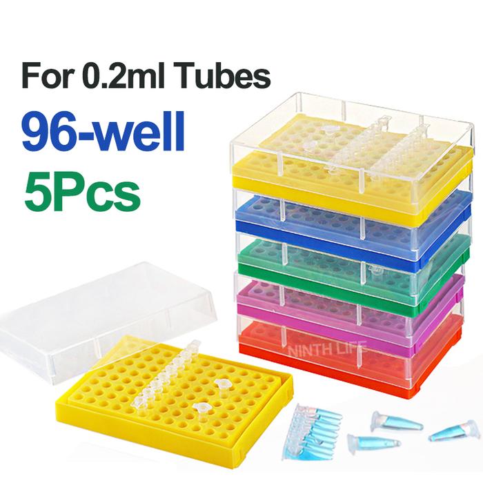 Jual 5Pcs 96-Holes PCR Tube Rack 0.2ml Centrifuge Tube Box With ...