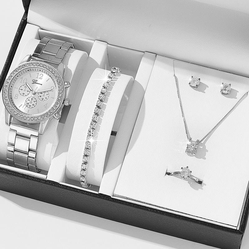 5Pcs Set Jam Tangan Kuarza Wanita Gaya Korea dengan Gelang Jam - TikTok ...