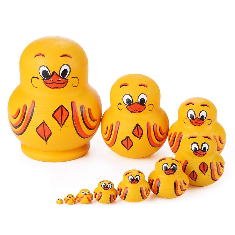 10 Pcs Stacking Duck Toy - Handmade Wooden Duck - Russian Nesting ...