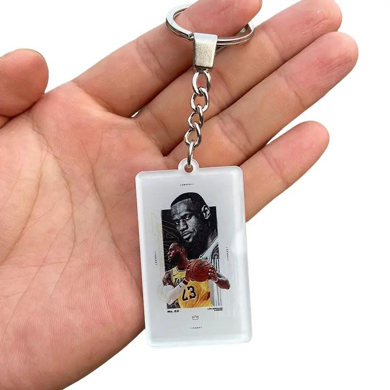 Basketball Fan Figures Kobe Curry LeBron Irving Acrylic Keychain ...