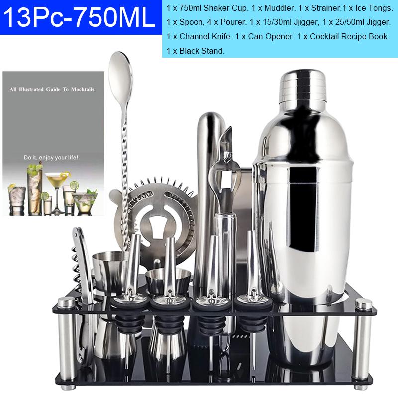 Pengocok Koktel, 1-13Pc, Kapasiti 750ml, Alat Bartender, Pengadun ...