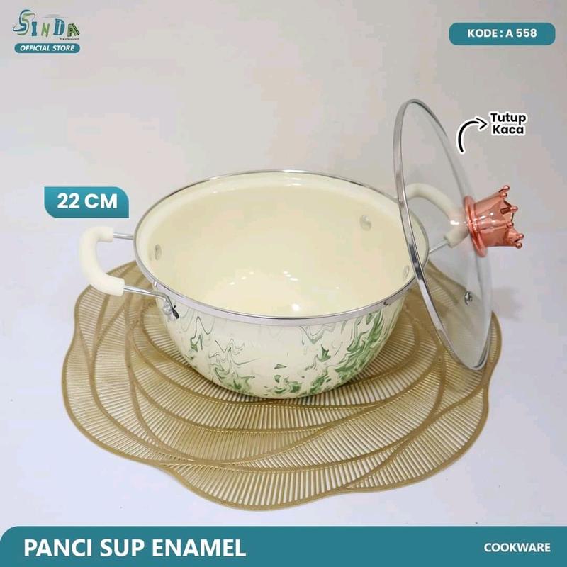 Panci Kuah Sinda 22 cm bahan Enamel anti karat Kitchenware Kaca - Shop ...