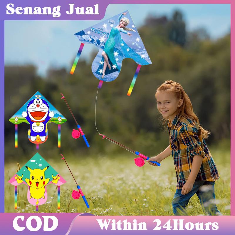 Layang Layang Karakter Besar Satu Set Dengan 80cm Tongkat Joran - Shop ...