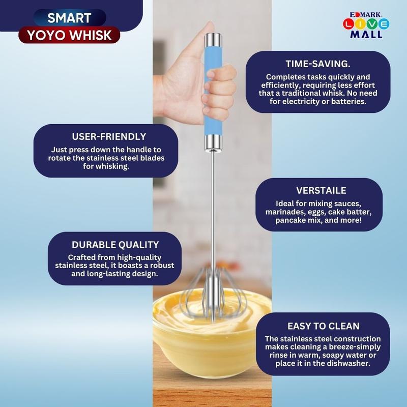 Edmark Yoyo Whisk Manually Operated Mixer & Beater - TikTok Shop ...
