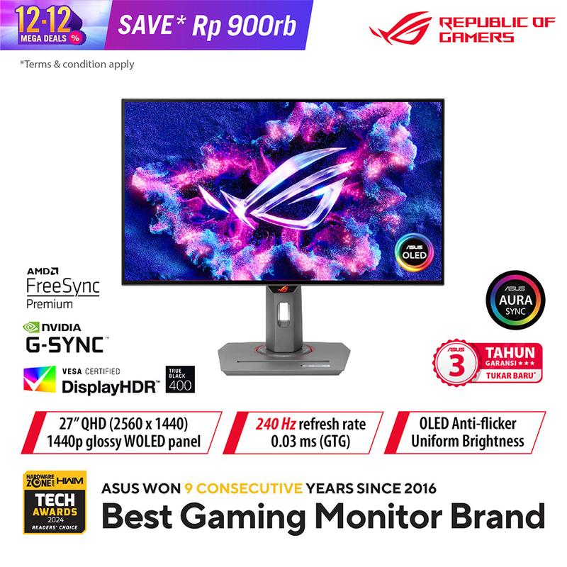 ROG Strix OLED XG27AQDMG gaming monitor 27-inch 1440P glossy WOLED ...