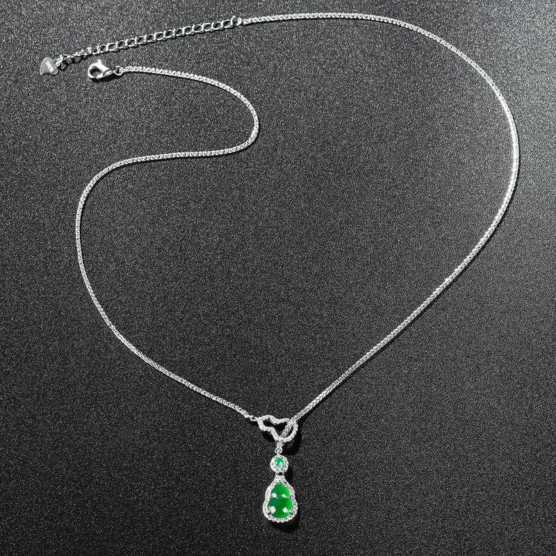 Natural A-grade jade gourd jade pendant S925 silver inlaid ice - TikTok ...