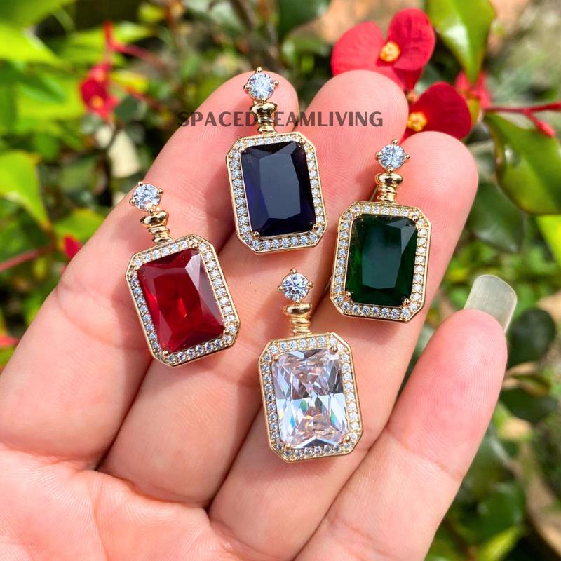 Loket Emas Suasa Batu Zircon Petak Gold Plated Rectangle Zirconia ...