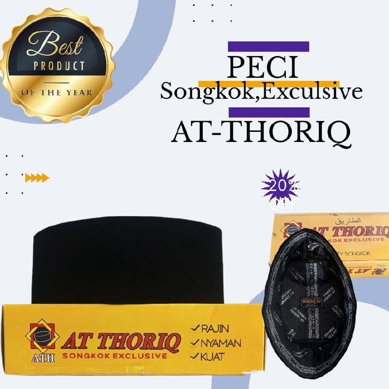 Peci hitam At-Thoriq Songkok Bahan Floking Premium Muslim Motif - Shop ...