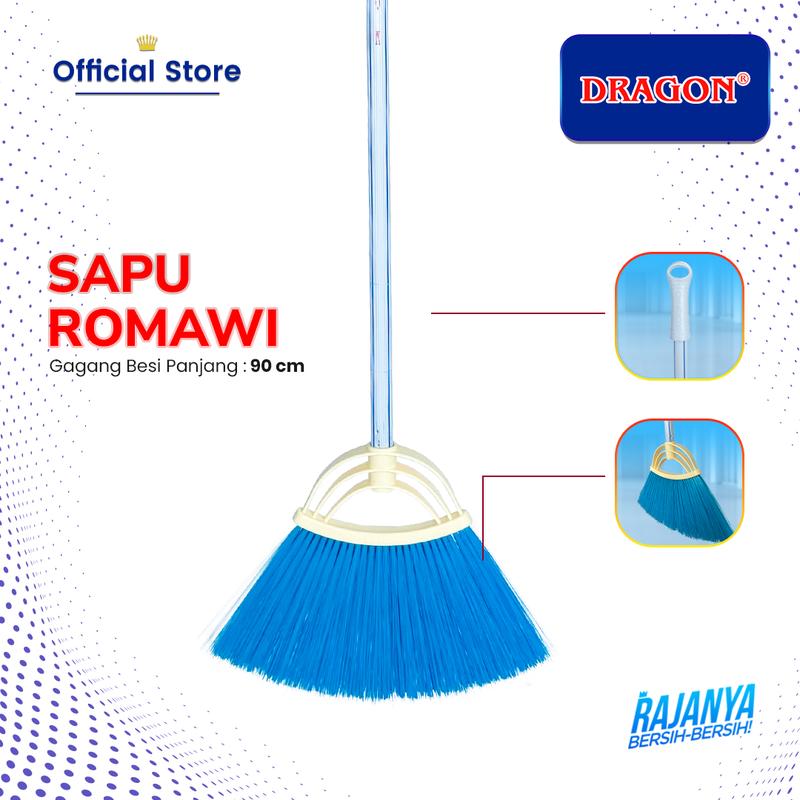 [COD] [TERMURAH] Dragon Sapu Lantai Romawi Gagang Besi Bulu Plastik ...