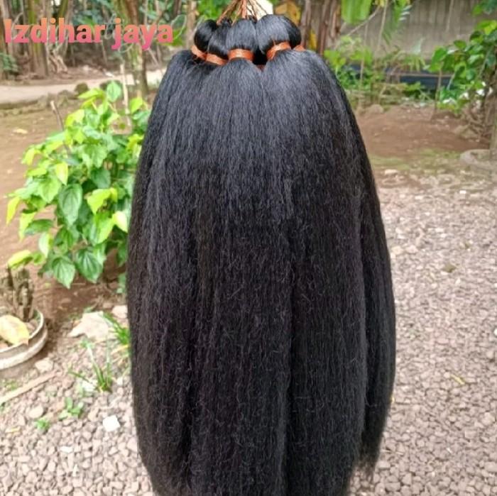 Rambut sambung cemara warna hitam panjang 80cm -90cm - Shop | Tokopedia