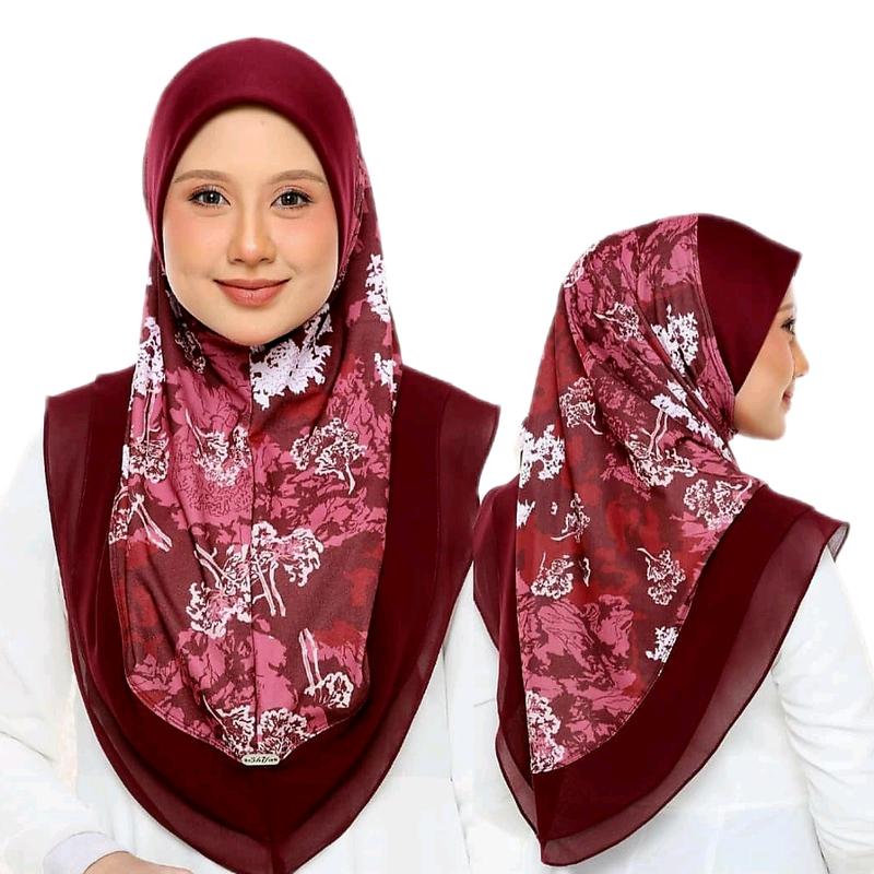 Tudung Sarung Moscrepe Corak Sama Chiffon Scuba Awning 2 Layer - TikTok ...