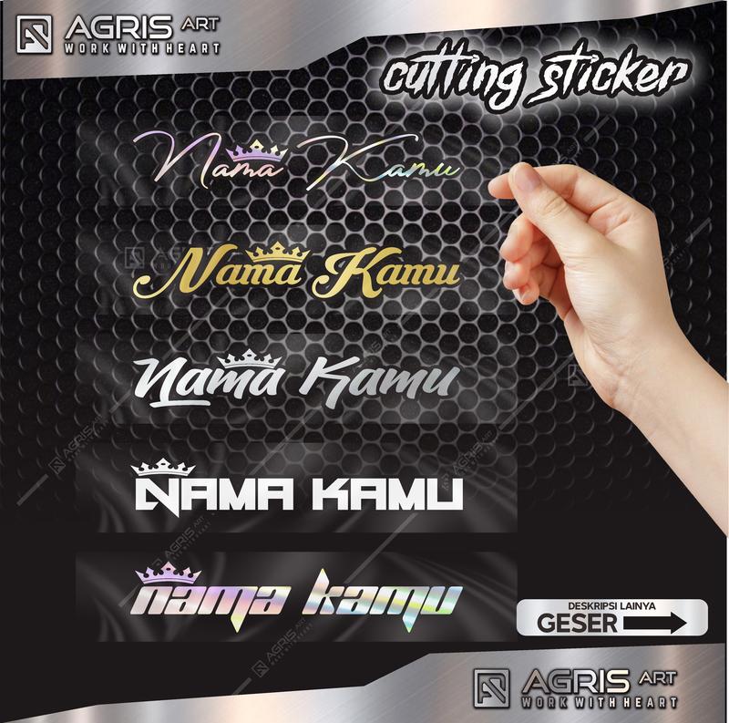 stiker request custom nama suka suka nama sendiri nama mahkota cutting ...