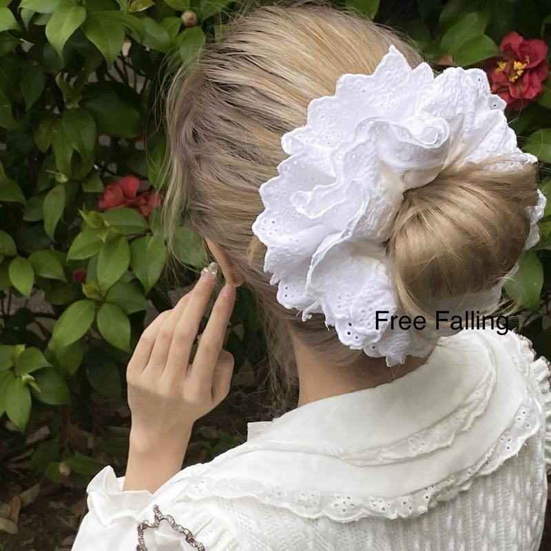 Ikat Rambut Renda Dua Lapis Wanita Tali Rambut Perancis Romantis ...