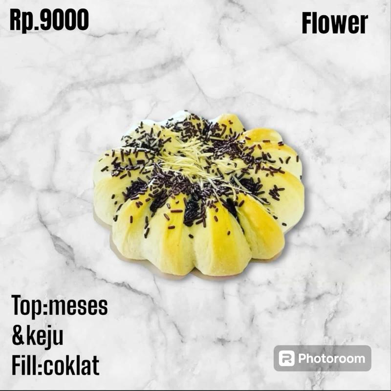 Roti flower bentuk bunga yang lucu dan toping yang full - Shop | Tokopedia